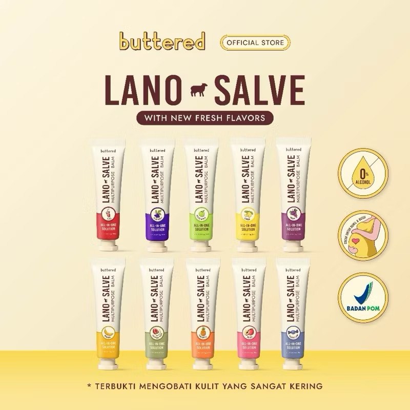Buttered Lanosalve Multipurpose Balm (Original) Salep Multifungsi Solusi Kulit Kering Pecah ...