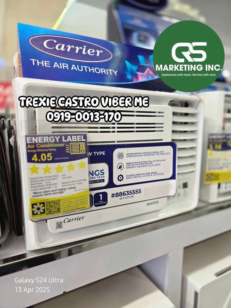 CARRIER WINDOW TYPE INVERTER COMPACT SIZE WCARH009EEVC2 WCARH008EEVC2 ️ ...