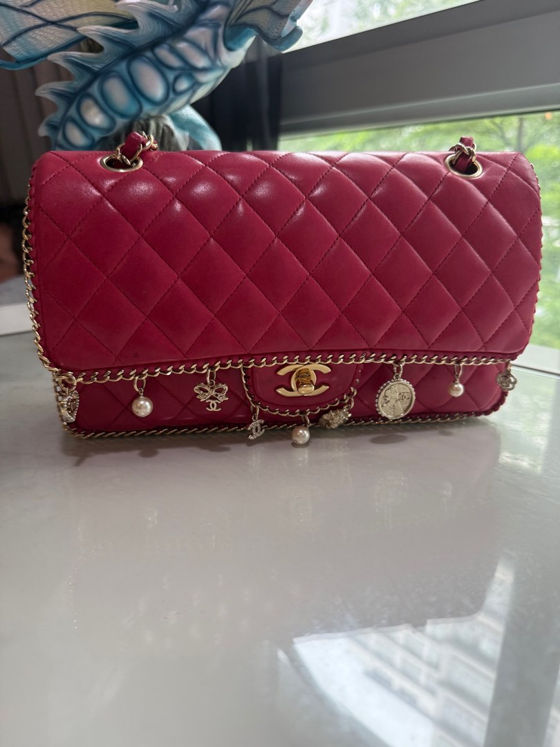 Chanel Red lambskin MBS Limited Edition Medium Flap, Women's Fashion ...