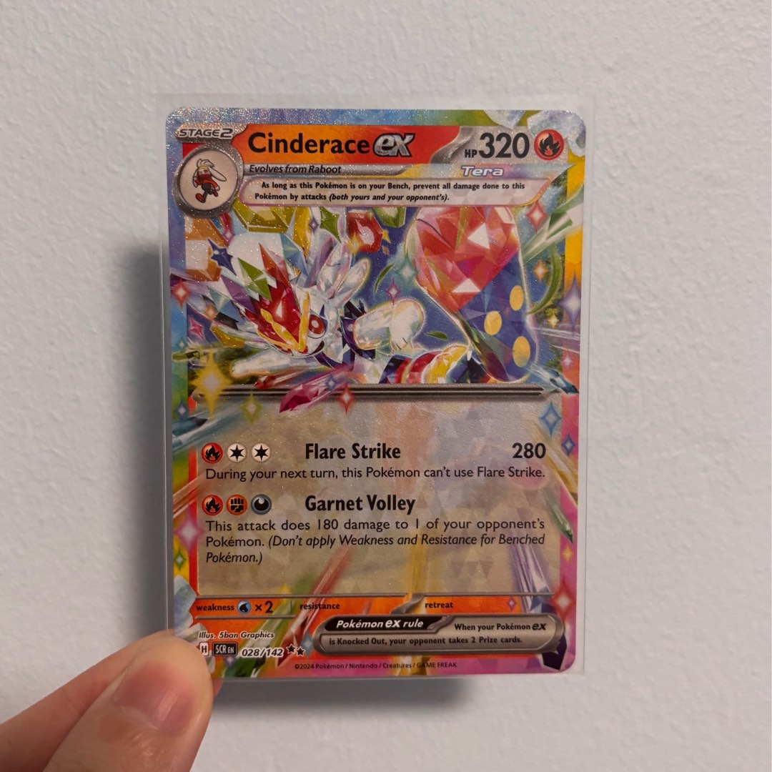 Cinderace Ex 28/142 Stellar Crown pokemon card, Hobbies & Toys, Toys ...