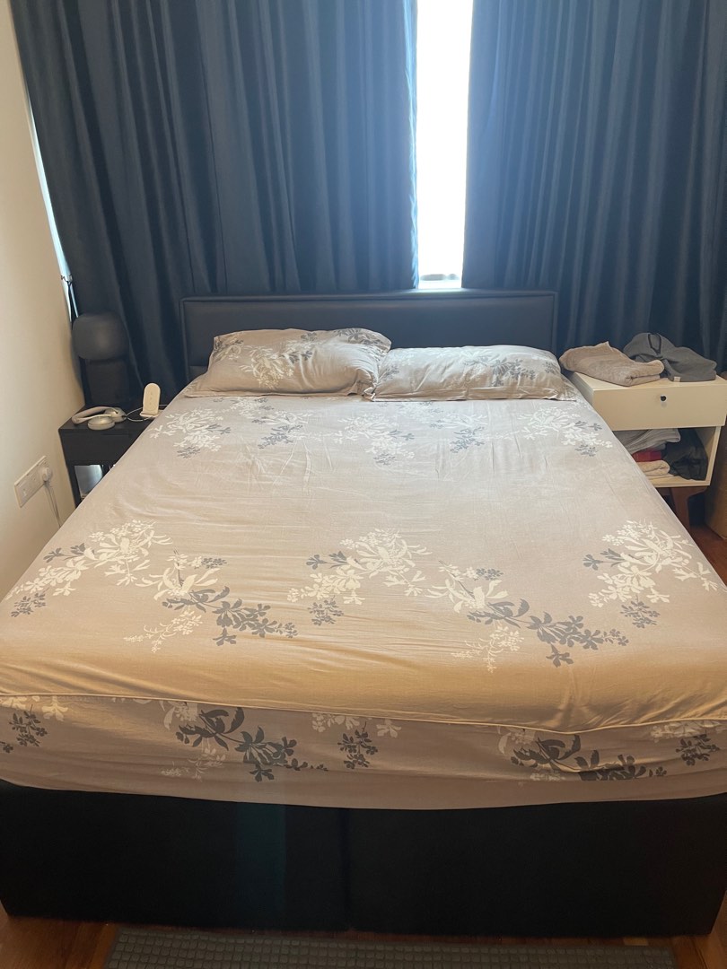 Custom Queen Bed with Pull-Out Single & Mattress Included, Furniture ...