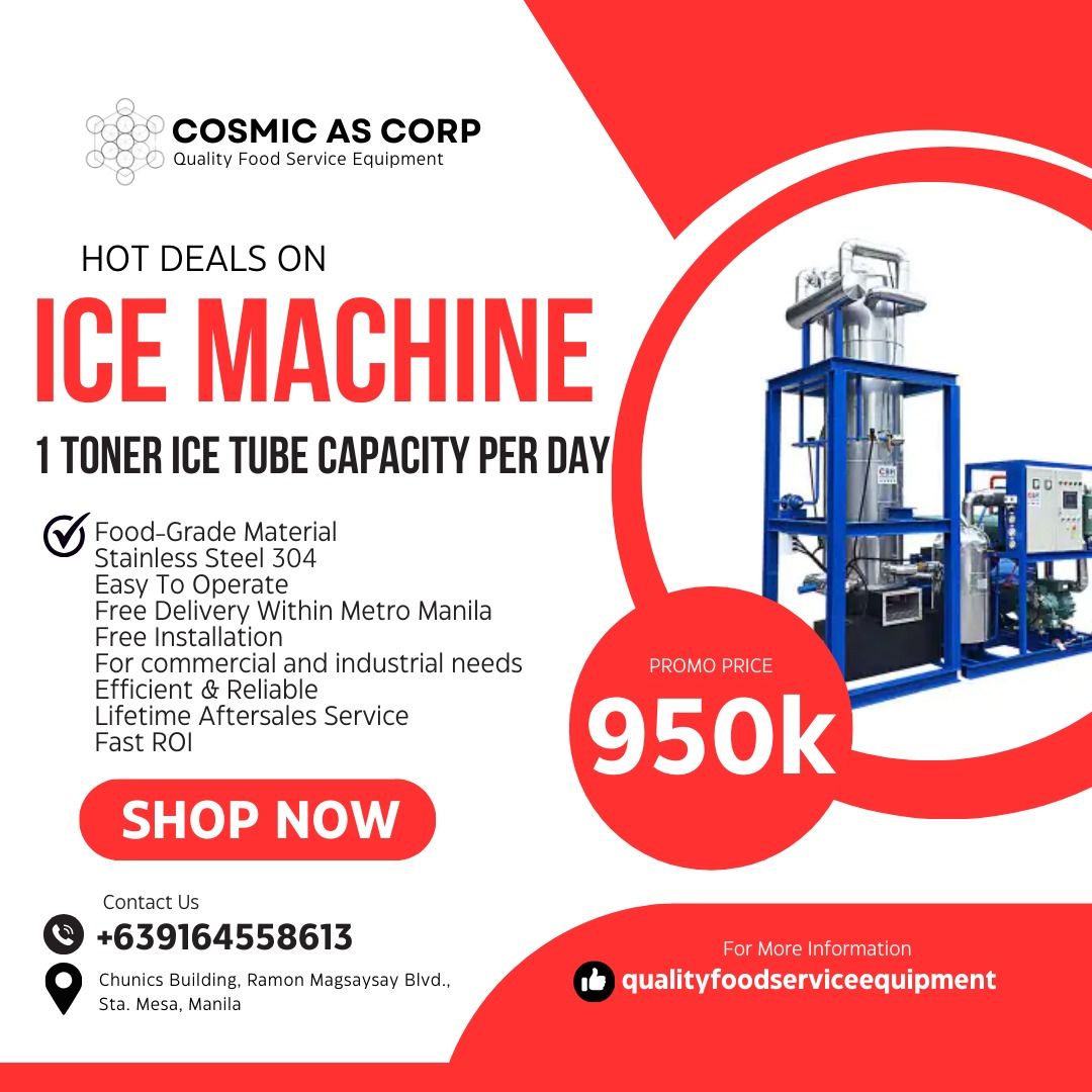 ICE TUBE MACHINE 1TONNER/1000KGS 24HOURS CAPACITY, Commercial ...