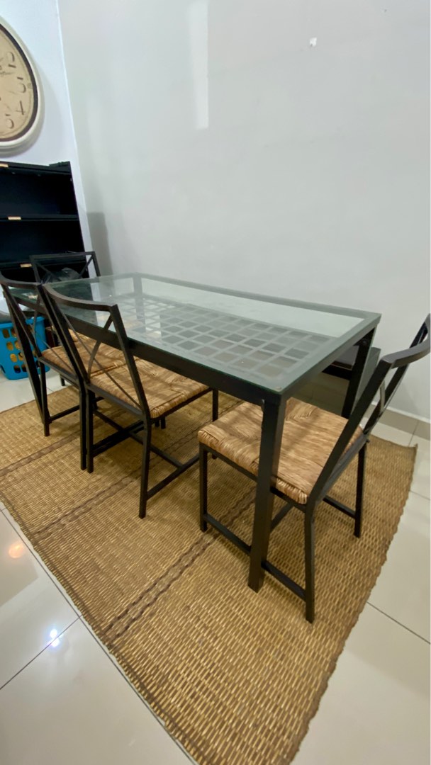 IKEA Granas Table + 4 Chairs - Modern & Minimalist, Furniture & Home ...