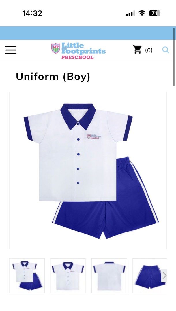 Little Footprints School (LFP) Boy Uniform Set (Size M), Babies & Kids ...