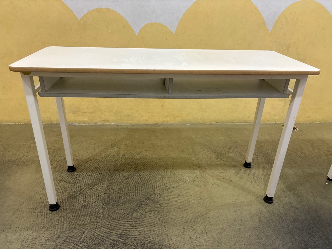 Metal Solid Wood Study Table, Furniture & Home Living, Furniture ...
