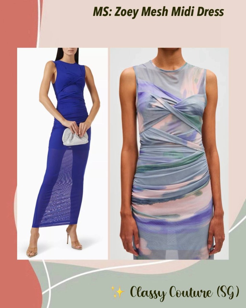 Misha Zoey Mesh Midi Dress, Women's Fashion, Dresses & Sets, Dresses on ...