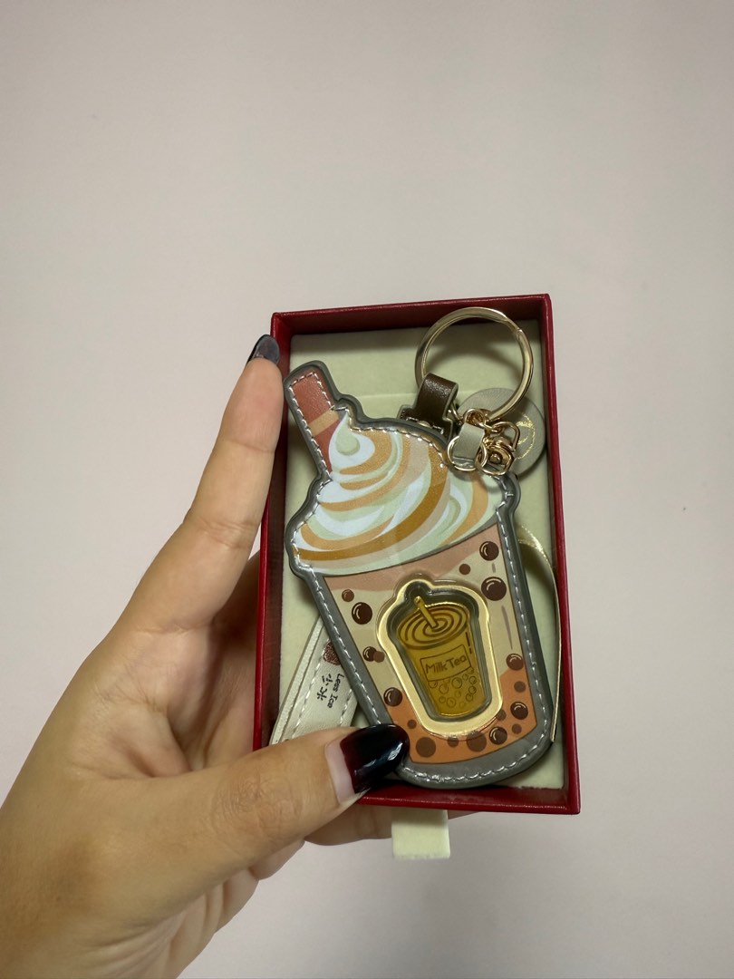 Moneymax Bubble Tea Gold Keychain, Luxury, Accessories on Carousell