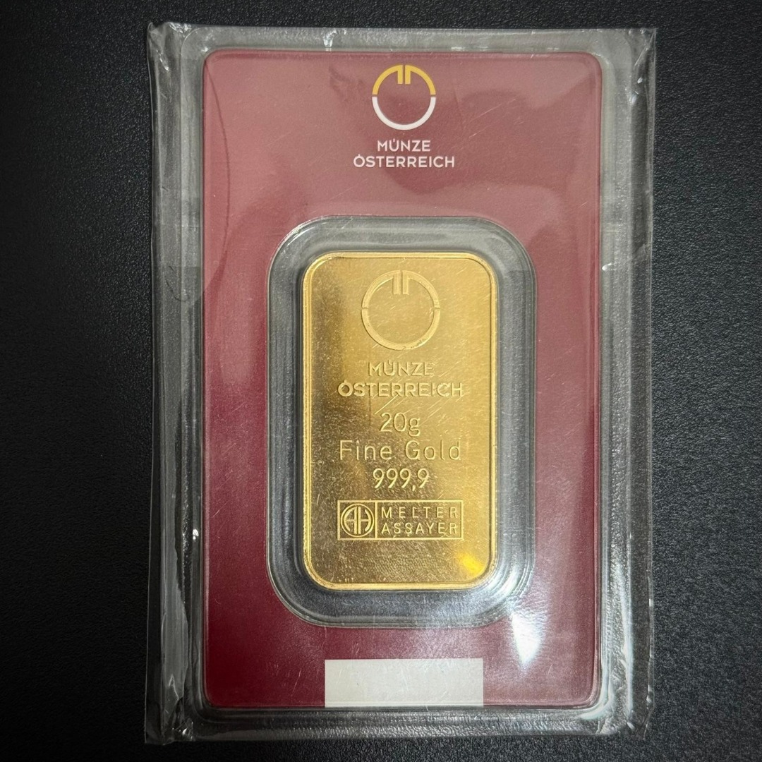Munze Osterreich 20 grams Gold Bar, Hobbies & Toys, Memorabilia ...