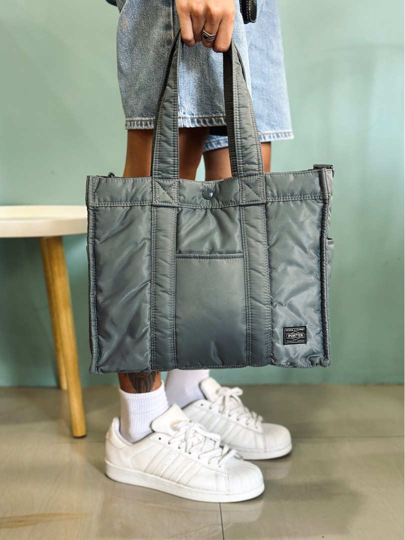 Porter Yoshida Tanker x Headporter Silver Gray Tote Bag (Rare release!), Luxury, Bags & Wallets ...