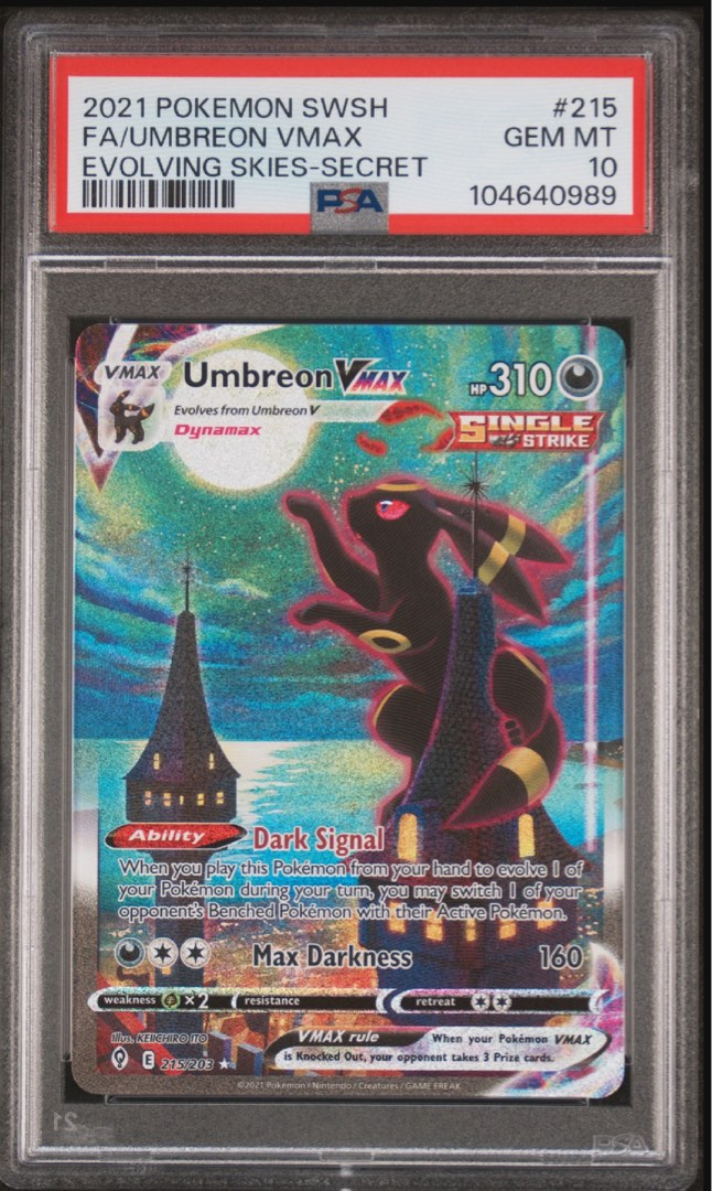 [PSA 10] Umbreon Vmax AA "Moonbreon" #215 - 2021 Pokemon SWSH Evolving ...