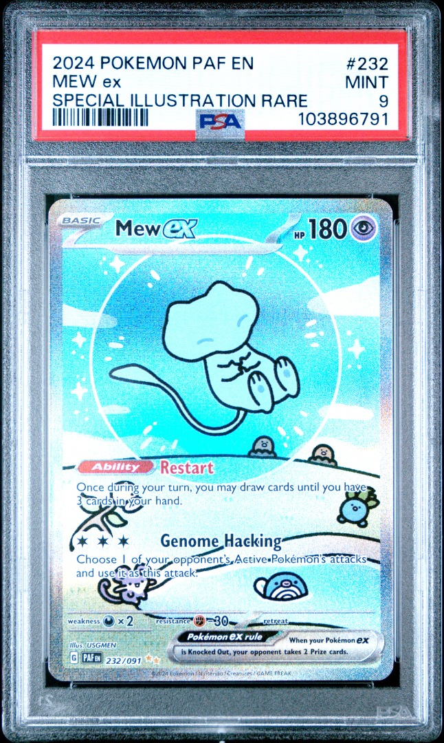PSA 9 POKEMON TCG CARD "BUBBLE" MEW EX PALDEAN FATES SPECIAL ...