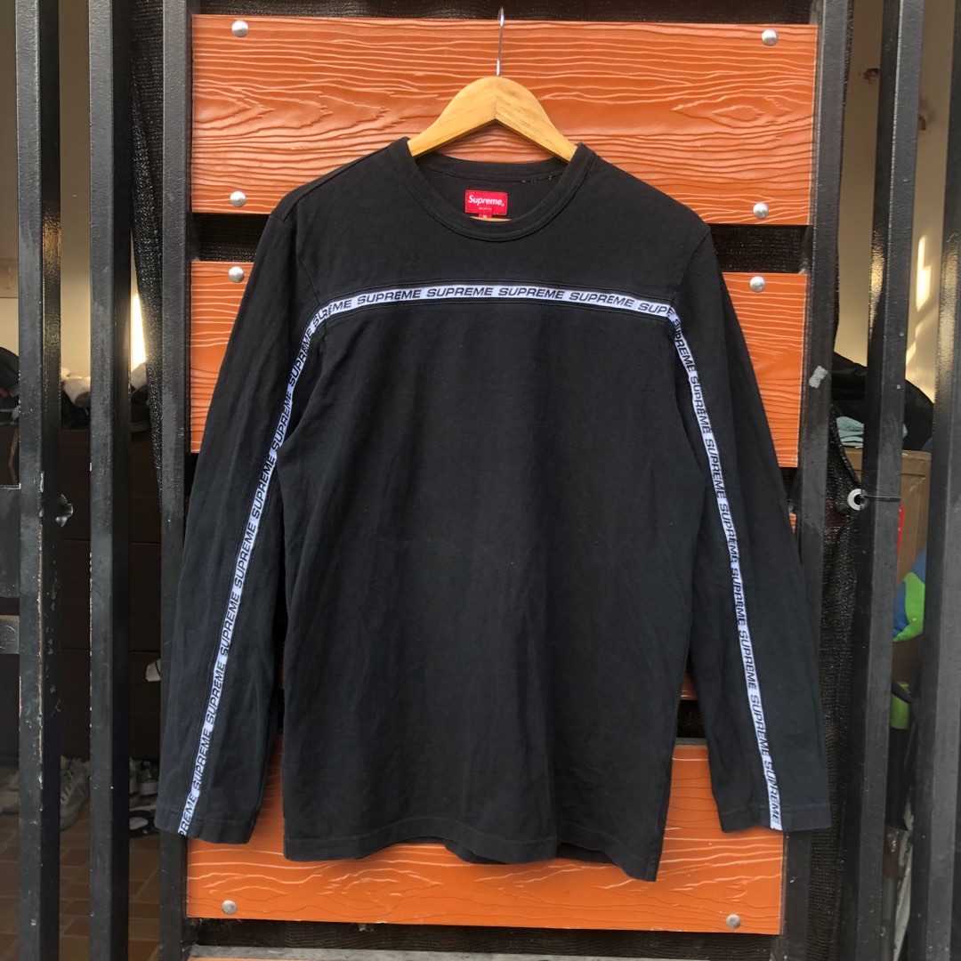 Supreme - Tape Stripe L/S Pique Top, Men's Fashion, Activewear on Carousell