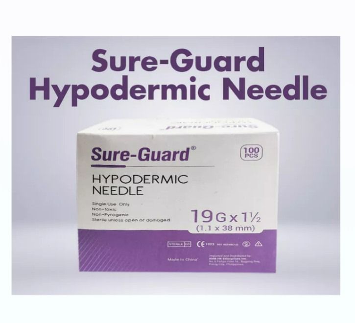 Sure-Guard Hypodermic Needles - Disposable Injection Needles (1 Box of ...