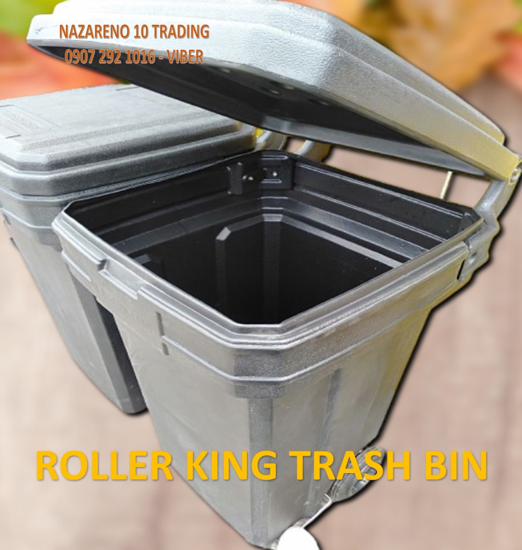 Trash bin roller king w/wheels supplier 664, Furniture & Home Living ...