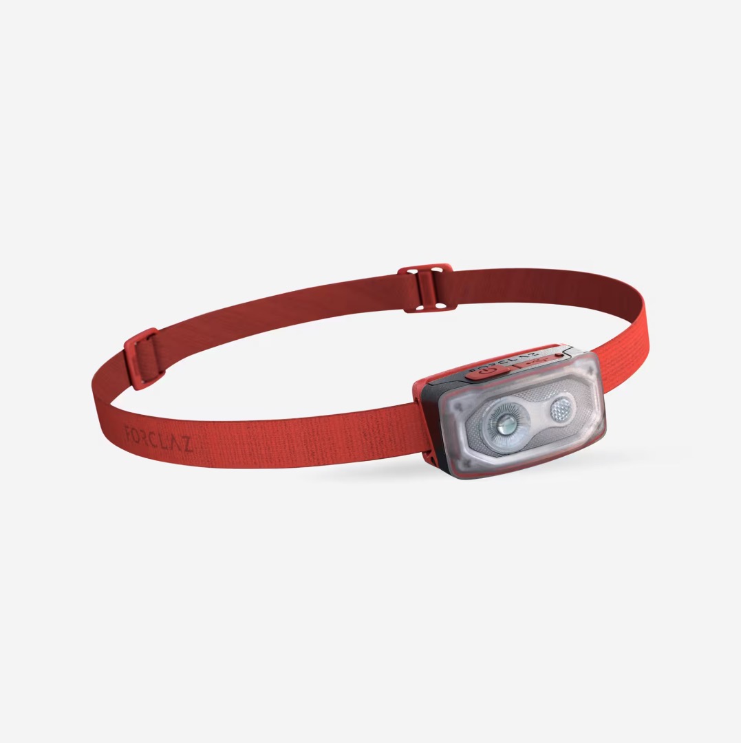 Trekking 100LM Rechargeable Head Torch Forclaz Bivouac 500 USB - Red ...