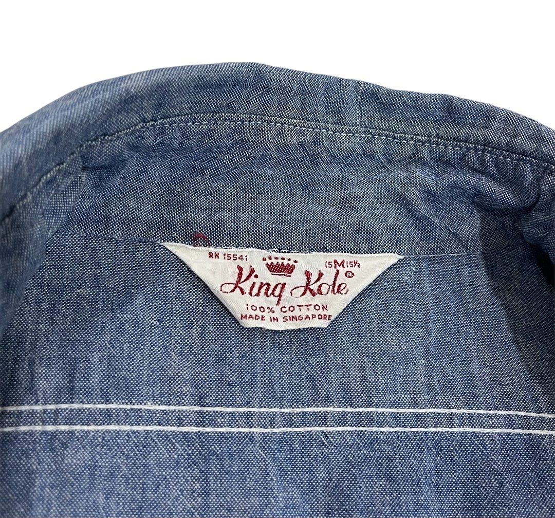 True Vintage 60s King Kole Chambray Work Shirt Short Sleeve, Men's ...