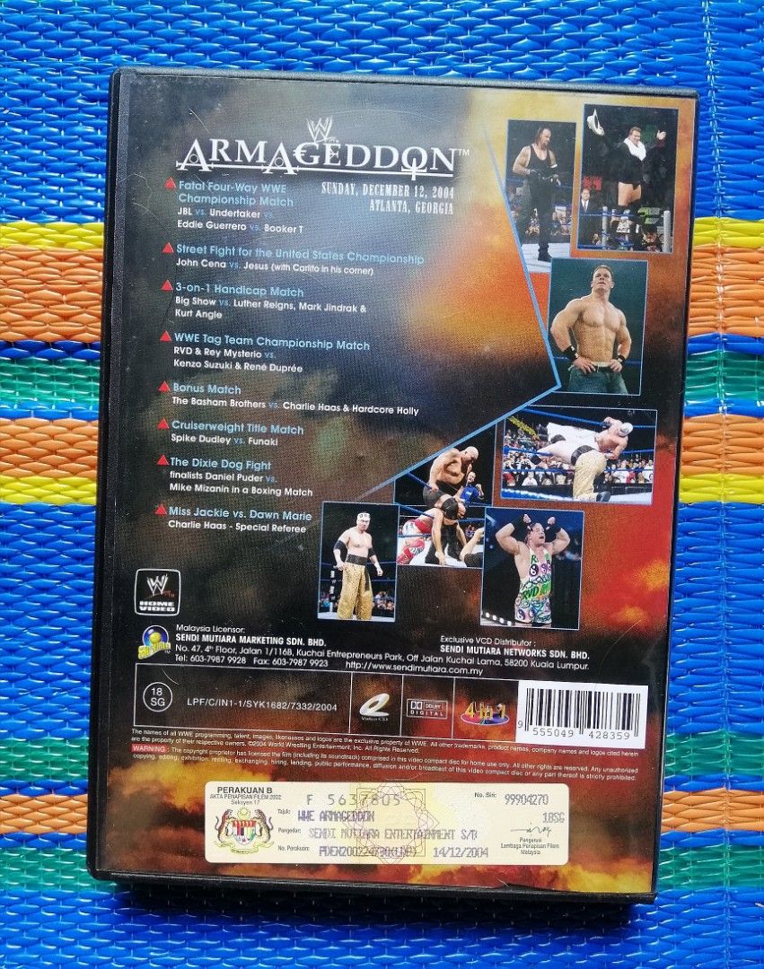 VCD - WWF ARMAGEDDON 2004 - WWF 314/04, Hobbies & Toys, Music & Media ...