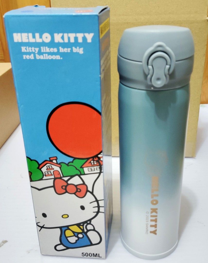 【含運200元】全新 正版 HELLO KITTY 304不鏽鋼 漸層保溫瓶 保溫杯 一個（500ML, 家具及居家用品, 廚具和餐具, 水杯、水壺在旋轉拍賣