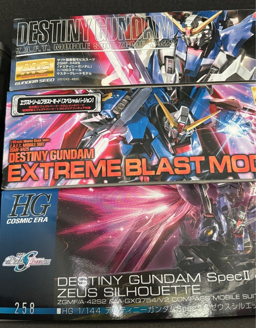 BANDAI MG 1/100 HGCE 1/144 Gundam Seed Destiny/ Freedom Destiny Gundam ...