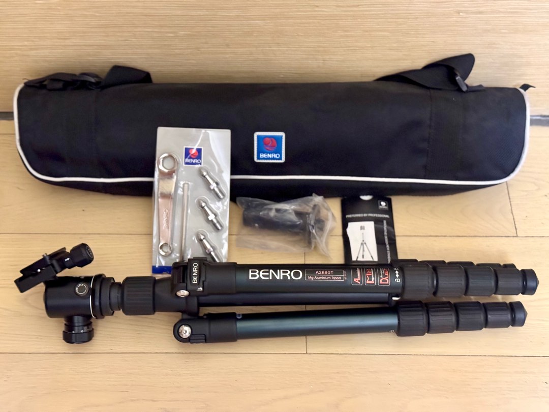 BENRO A2690T 腳架 + B1 雲台 鋁造 Full Set, 攝影器材, 攝影配件, 腳架 - Carousell