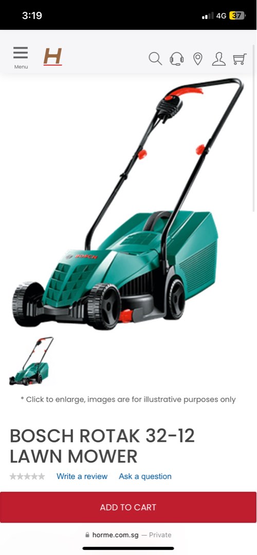 Bosch lawn mover, Furniture & Home Living, Gardening, Grass Mowers ...