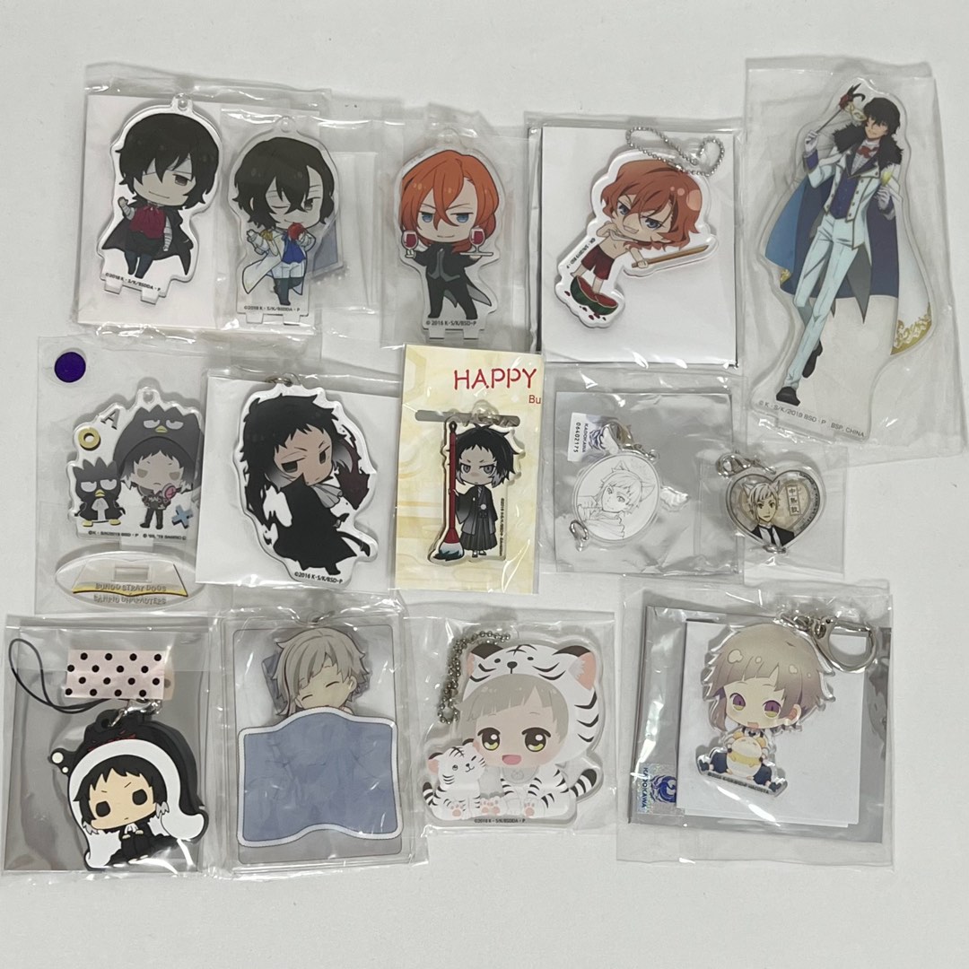 bungou stray dogs bsd assorted merch (acrylic stands keychains rubber ...