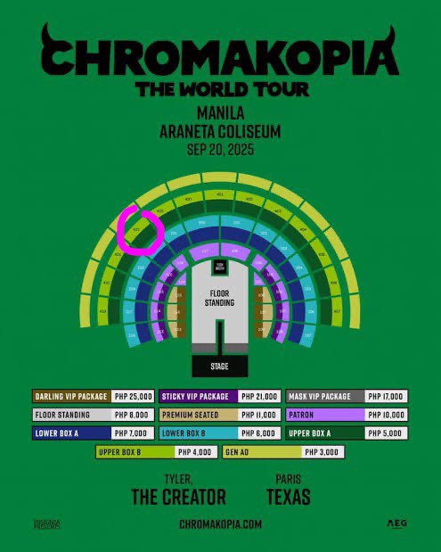 CHROMAKOPIA THE WORLD TOUR in Manila Tyler The Creator DAY 1, Tickets ...