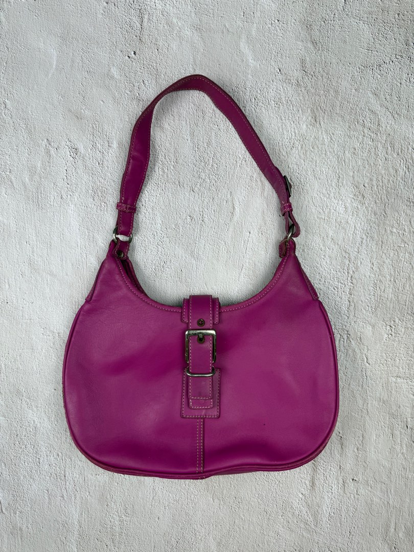 Coach Leather Pink Hobo, Luxury, Bags & Wallets on Carousell