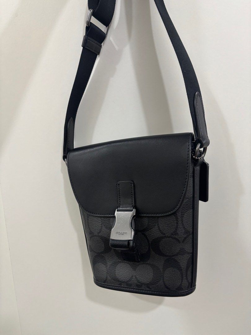COACH TRACK SMALL FLAP CROSSBODY IN SIGNATURE CANVAS (C3134), Men's ...