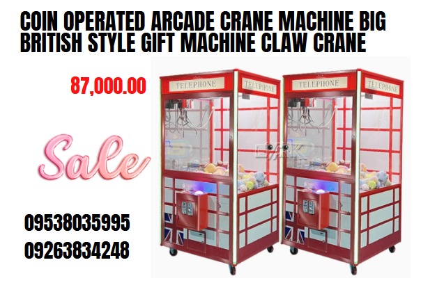 Coin Operated Arcade Crane Machine Big British Style Gift Machine CLAW ...