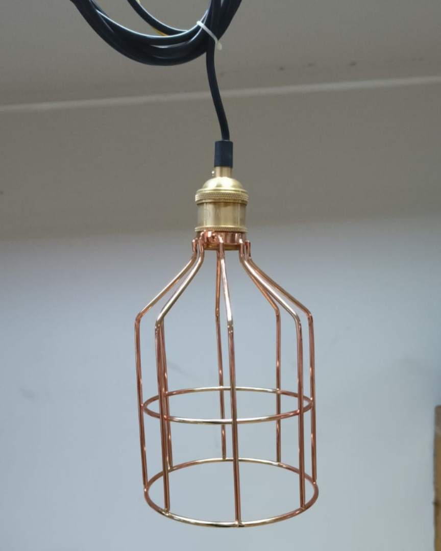 Copper Cage Pendant Light, Furniture & Home Living, Lighting & Fans ...