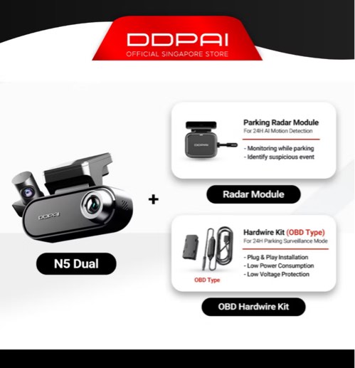 Ddpai N5 Dual with 4G RADAR KIT, Car Accessories, Accessories on Carousell