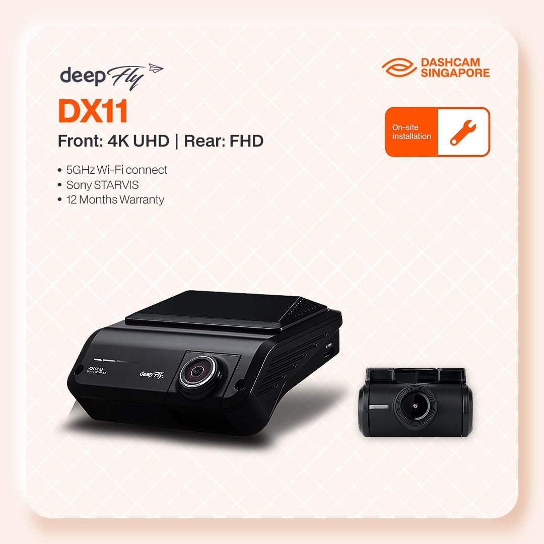 Deepfly DX11 | 4K Quad HD Dashcam | 4K Car Camera | Front and Rear [Made in Korea] | On-site ...