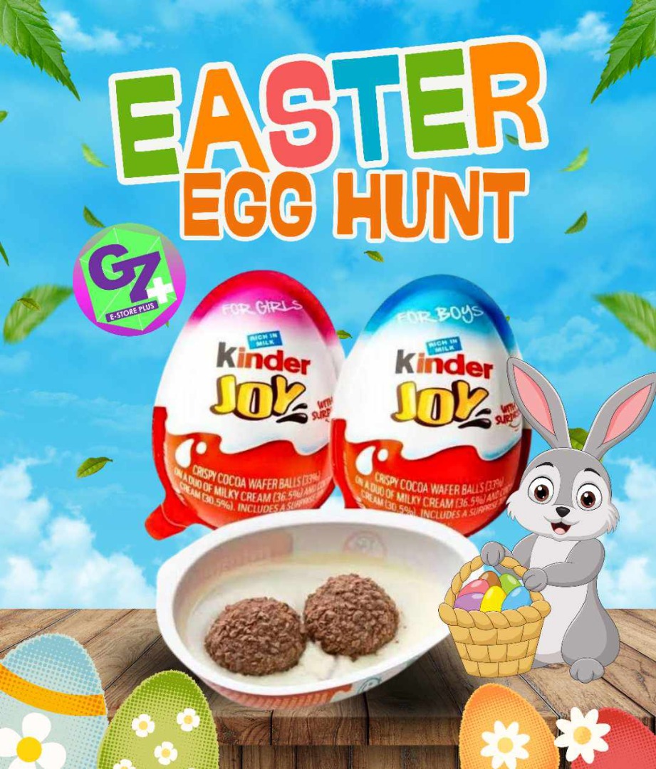 EASTER B1T1 KINDER JOY CHOCOLATE EGG W TOY NATOONS DINO EGG BUNNY, Food ...