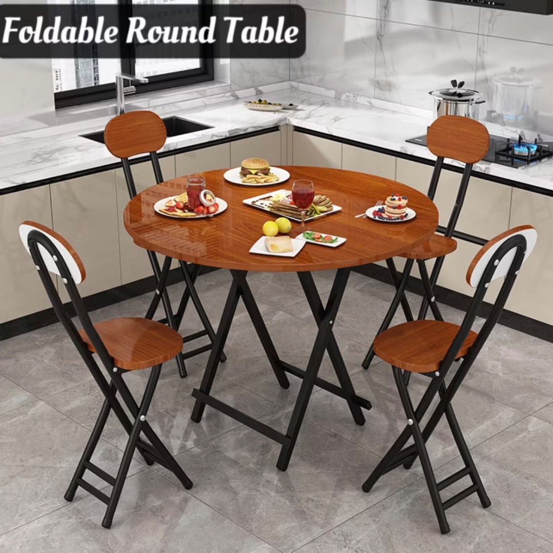 Foldable Round Dining Table | Wood Folding Tea Table | Small Foldable ...