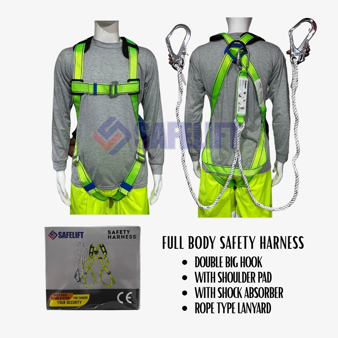 Full Body Harness Double Lanyard With Shock Absorber, Commercial ...