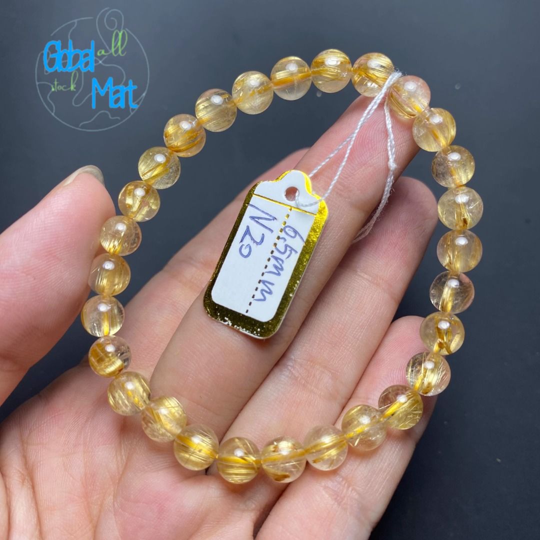 Gold Storm] Natural Brazilian Blonde Crystal Strings｜Titanium Crystal ...