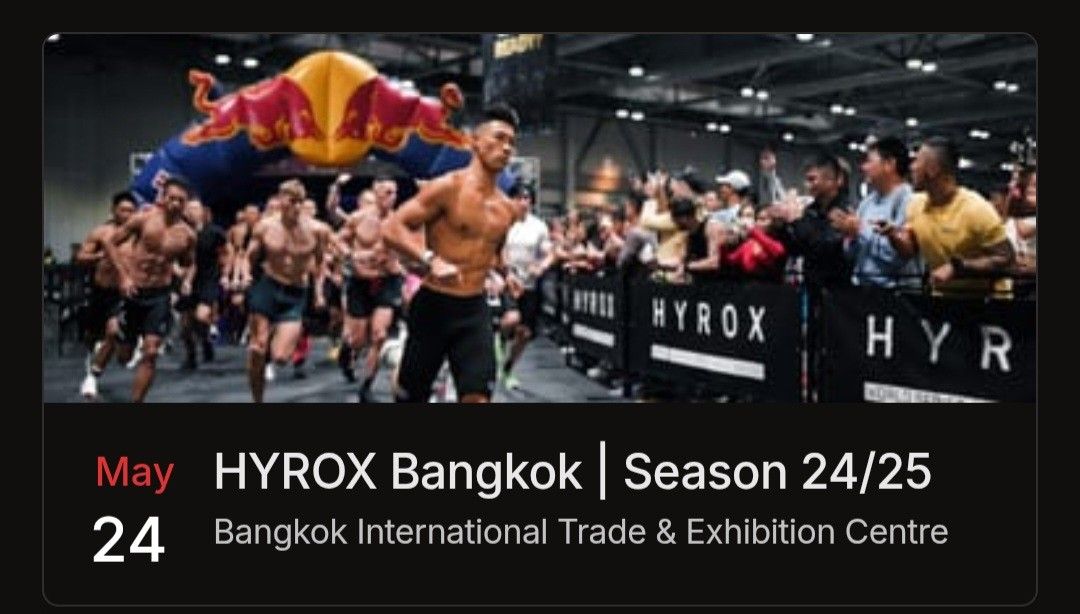 Hyrox Bangkok Thailand - Single Men's with Photography Package, Tickets ...