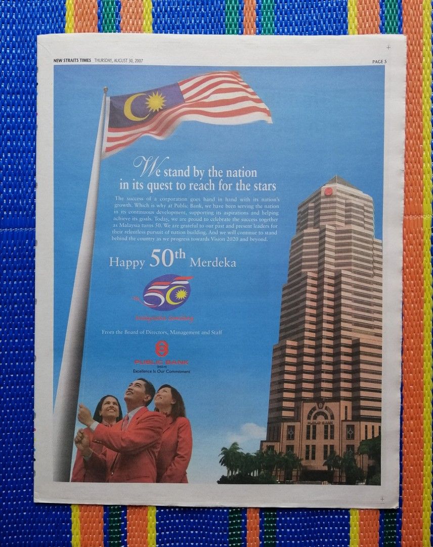 IKLAN SURAT KHABAR NEW STRAITS TIMES - MENJELANG SAMBUTAN 50 TAHUN ...