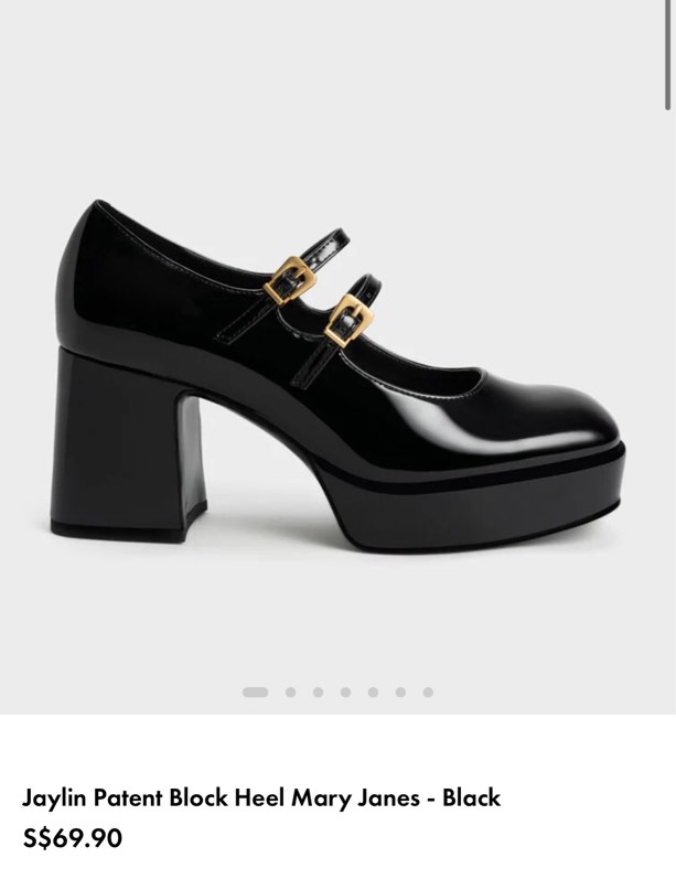 Jaylin Patent Block Heel Mary Janes - Black, Women's Fashion, Footwear ...