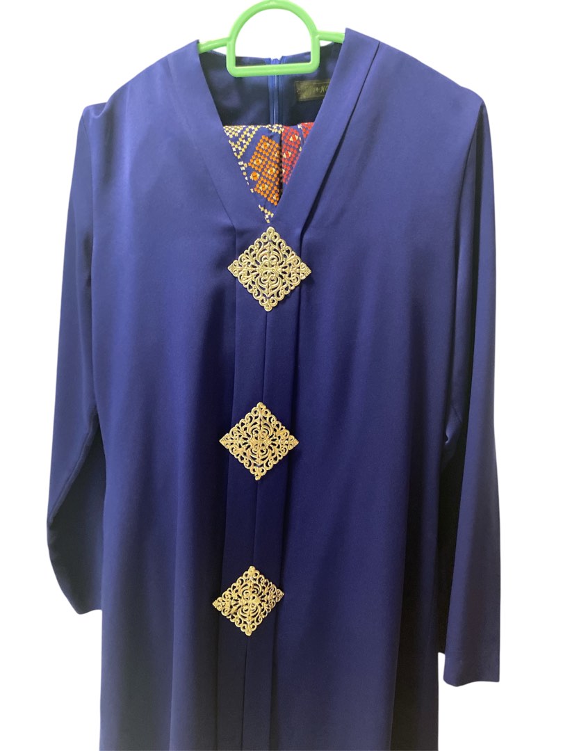 XS Kebaya royal blue kain ala songket, Women's Fashion, Muslimah ...