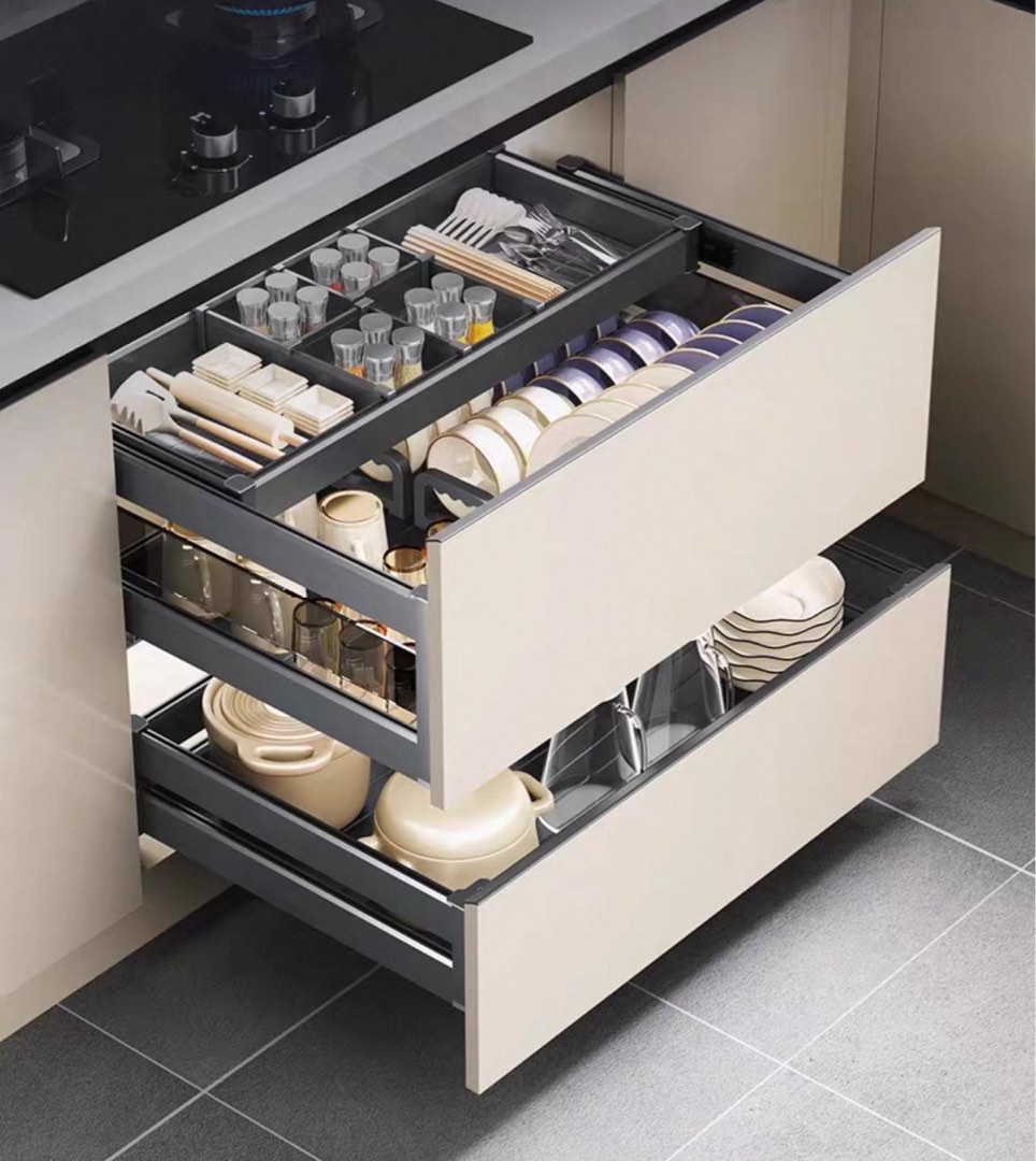 Kitchen pull out drawer cabinet organizer, Furniture & Home Living ...