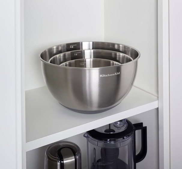 KitchenAid Stainless Steel Mixing Bowls - set of 3, Furniture & Home ...