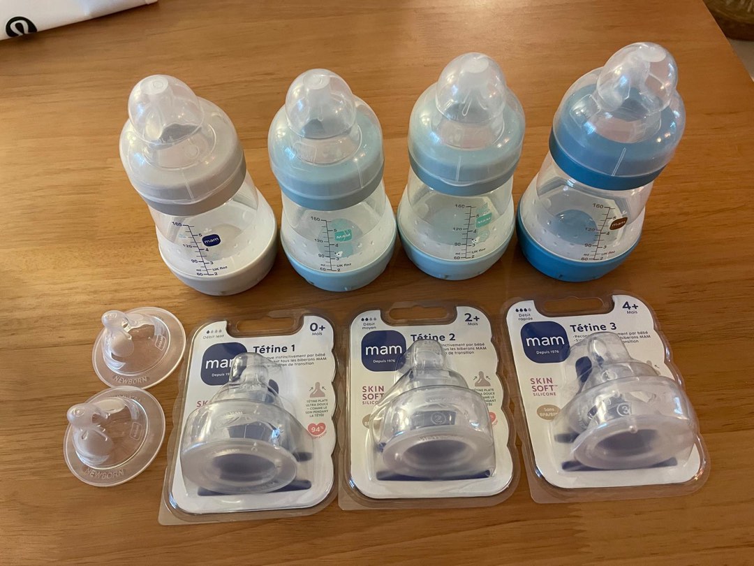 MAM milk bottles bundle with teats, Babies & Kids, Nursing & Feeding ...
