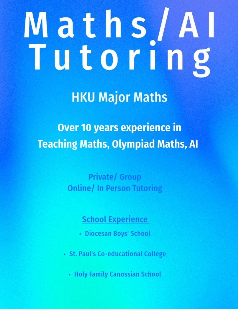 **Maths/ AI Female Tutor**[HKU Major Maths][Over 10 years experience], 興趣及遊戲, 書本 & 文具, 教科書 ...