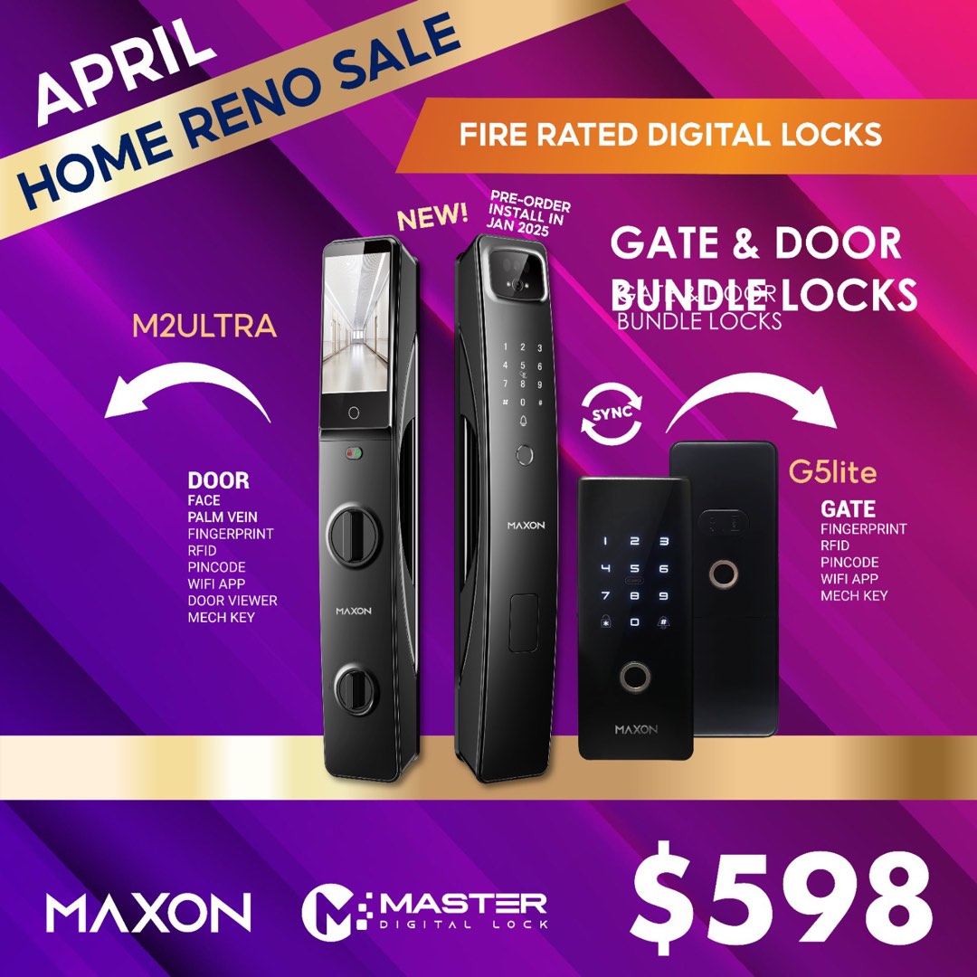 MAXON M2 + G5 DIGITAL LOCKS BUNDLE, Furniture & Home Living, Security ...
