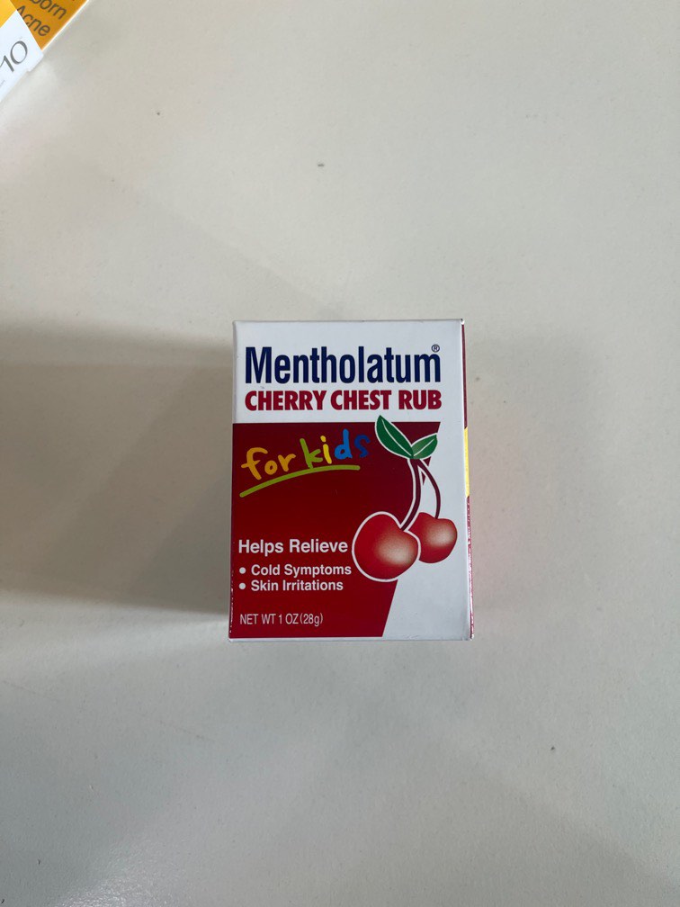 MENTHOLATUM Cherry Chest Rub For Kids (Relieves Cold & Cough Symptoms ...