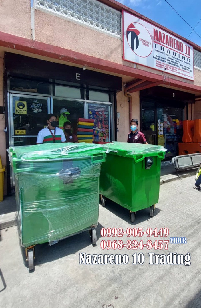 mobile trash bin 1100 liters, Furniture & Home Living, Cleaning ...