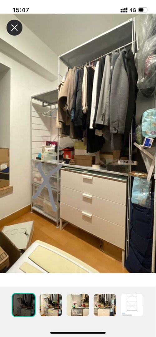 Muji open closet + IKEA drawers 無印衣櫃+宜家傢俬櫃桶, 傢俬＆家居, 傢俬, 櫃子、組合櫃及置物架 ...