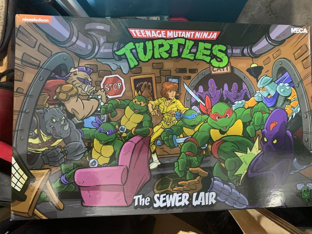 Neca TMNT Teenage Mutant Ninja Turtles Cartoon Sewer Lair Playset ...